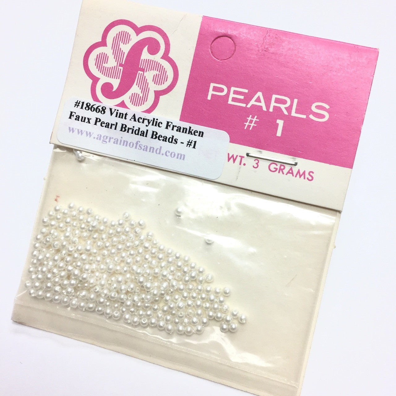 Vintage Acrylic Franken Faux Pearl Bridal Beads #1 - 2mm – agrainofsand-usa