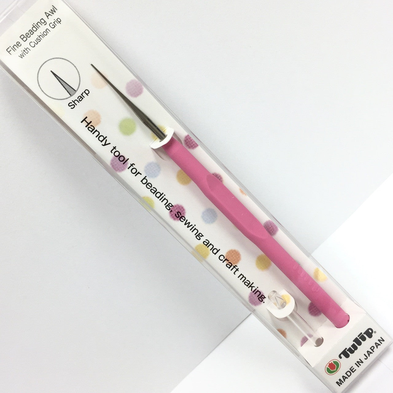 Tulip Cushion Grip Fine Beading Awl with Pink Handle – agrainofsand-usa