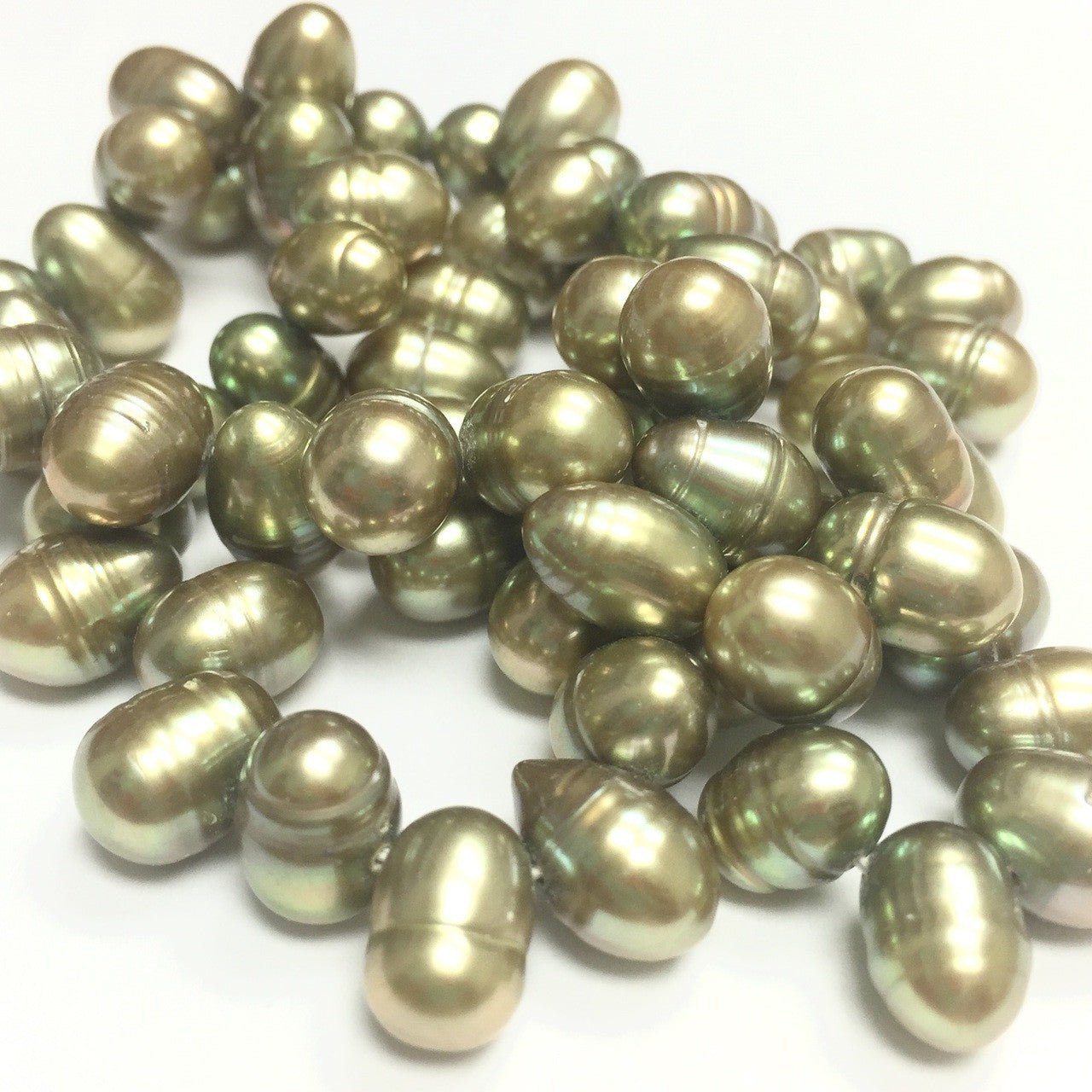 Freshwater Pearls - Misty Green - Head drilled, dancing! – agrainofsand-usa