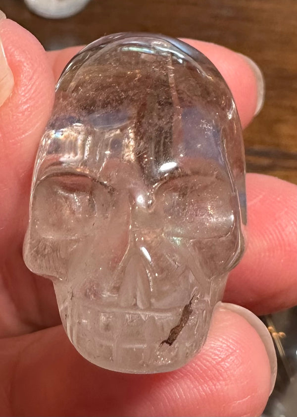 Golden Rutile Lemurian Quartz Elongated Crystal Skull – Master Carved